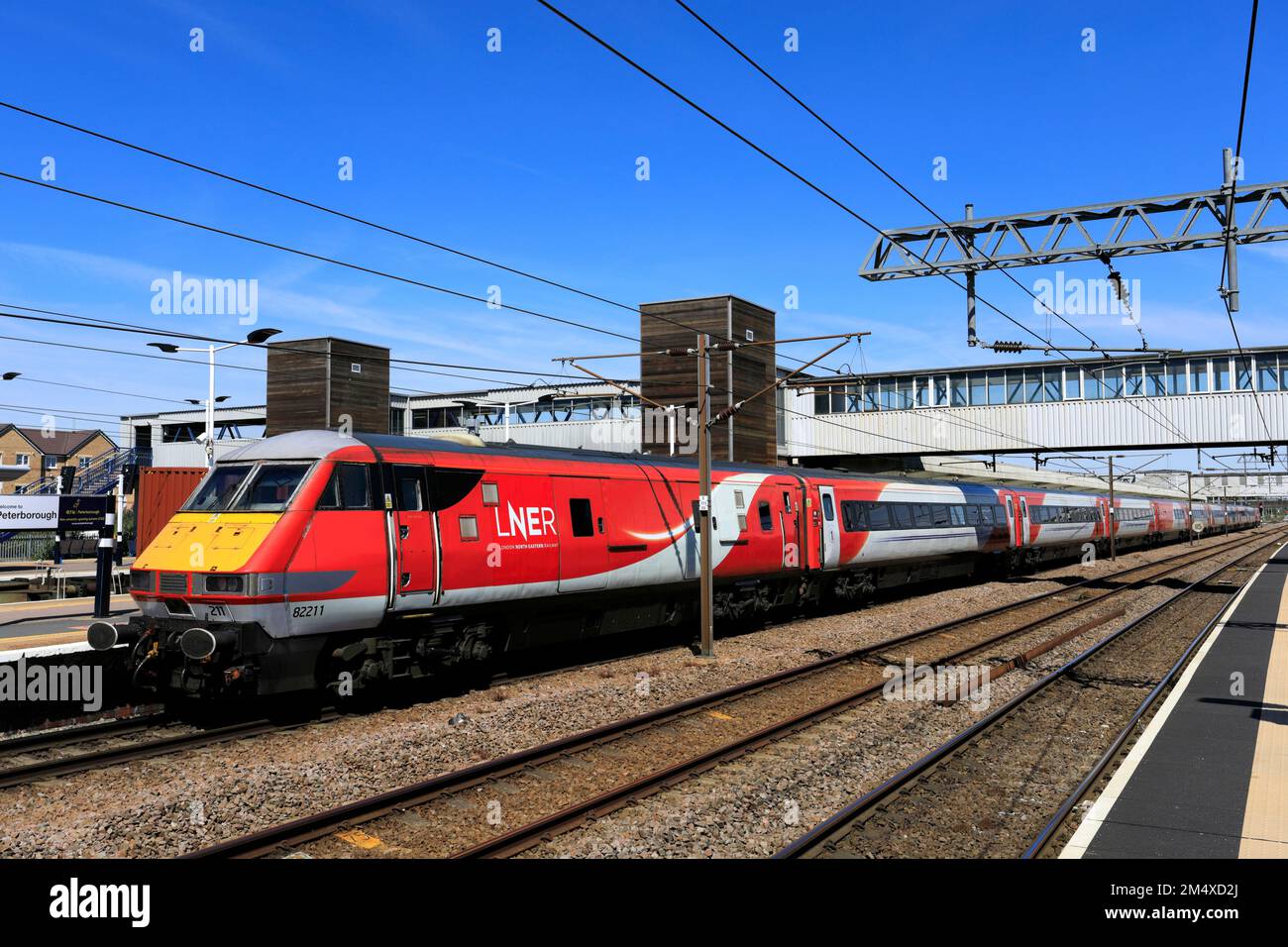 LNER 82211 DVT train, East Coast Main Line Railway; Peterborough ...