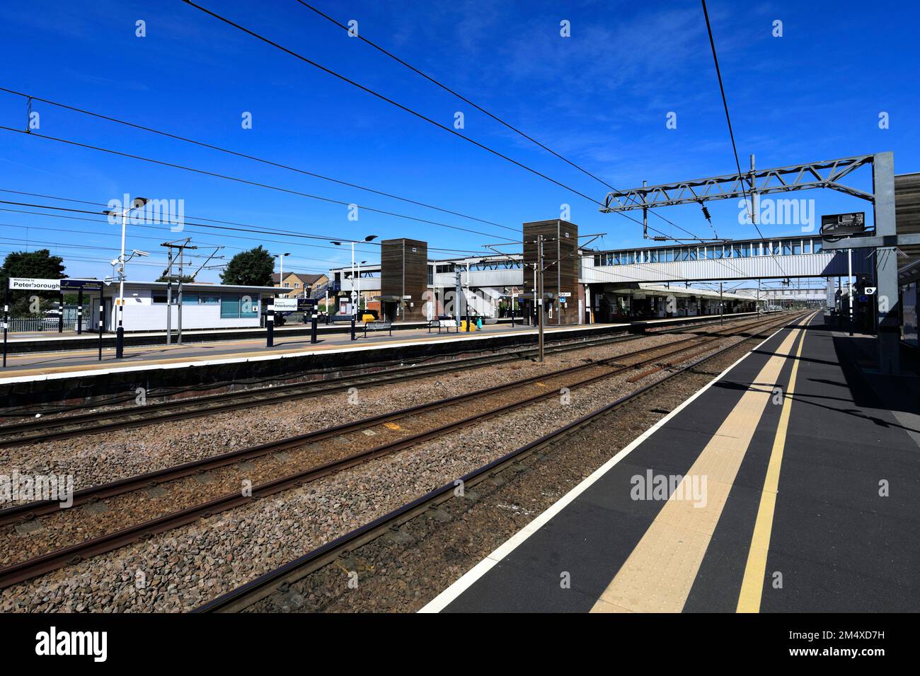 Empty view of Peterborough railway station, East Coast Main Line ...
