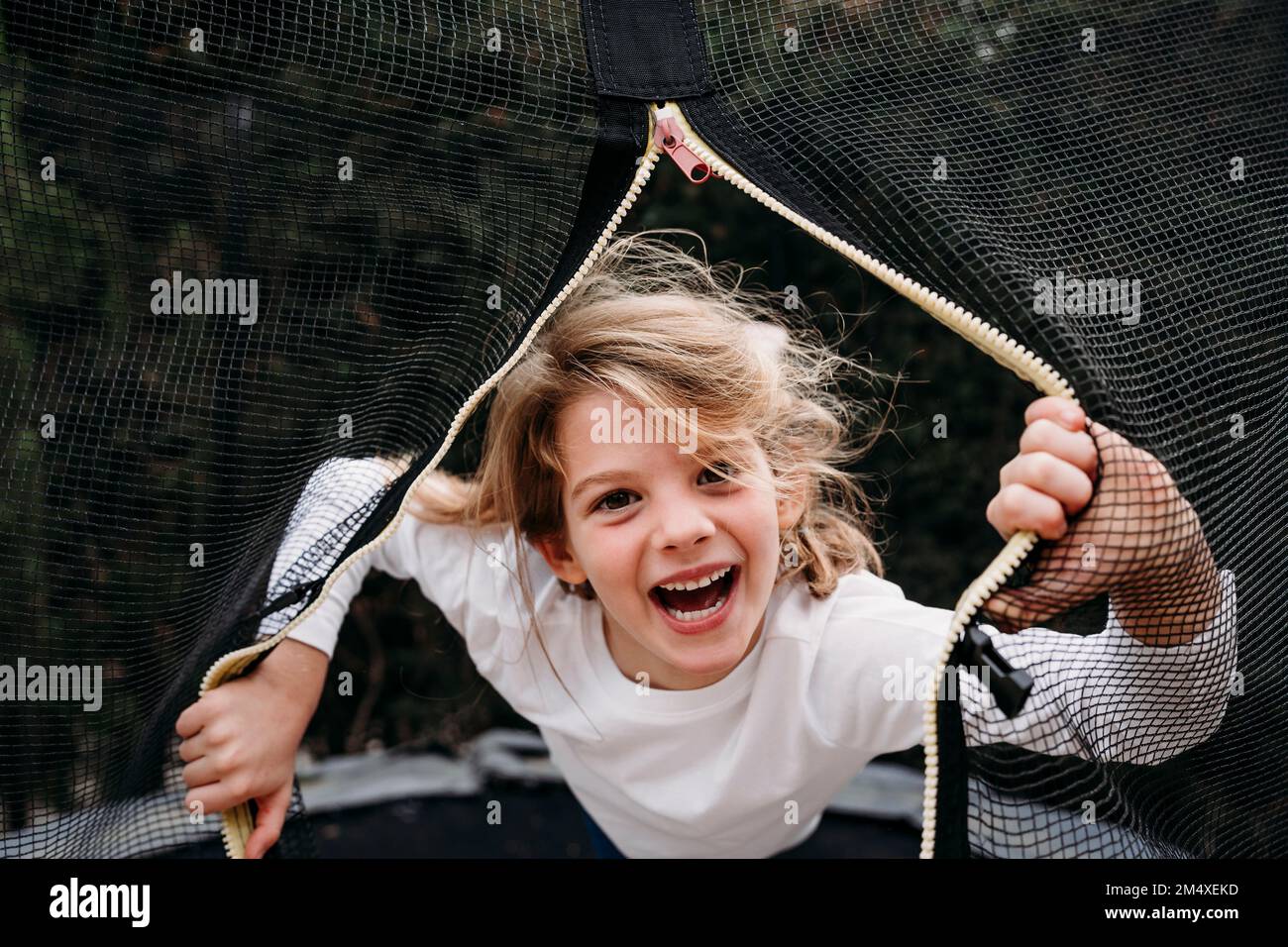 Trampoline children garden hi-res stock photography and images - Alamy