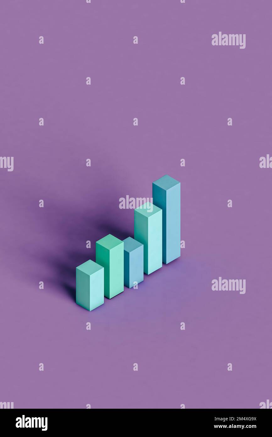Three dimensional render of pastel colored bar graph Stock Photo - Alamy