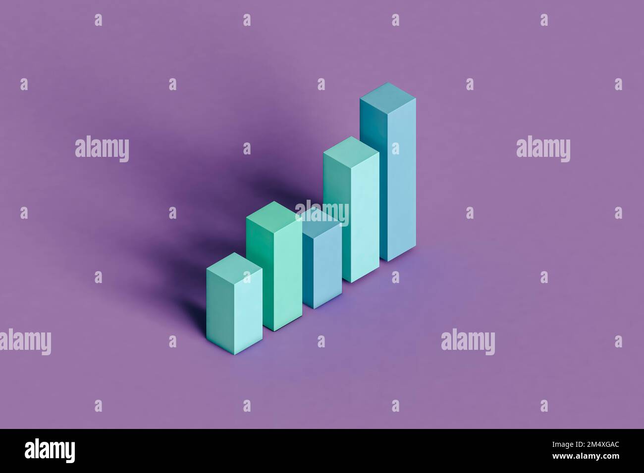 Three dimensional render of pastel colored bar graph Stock Photo - Alamy