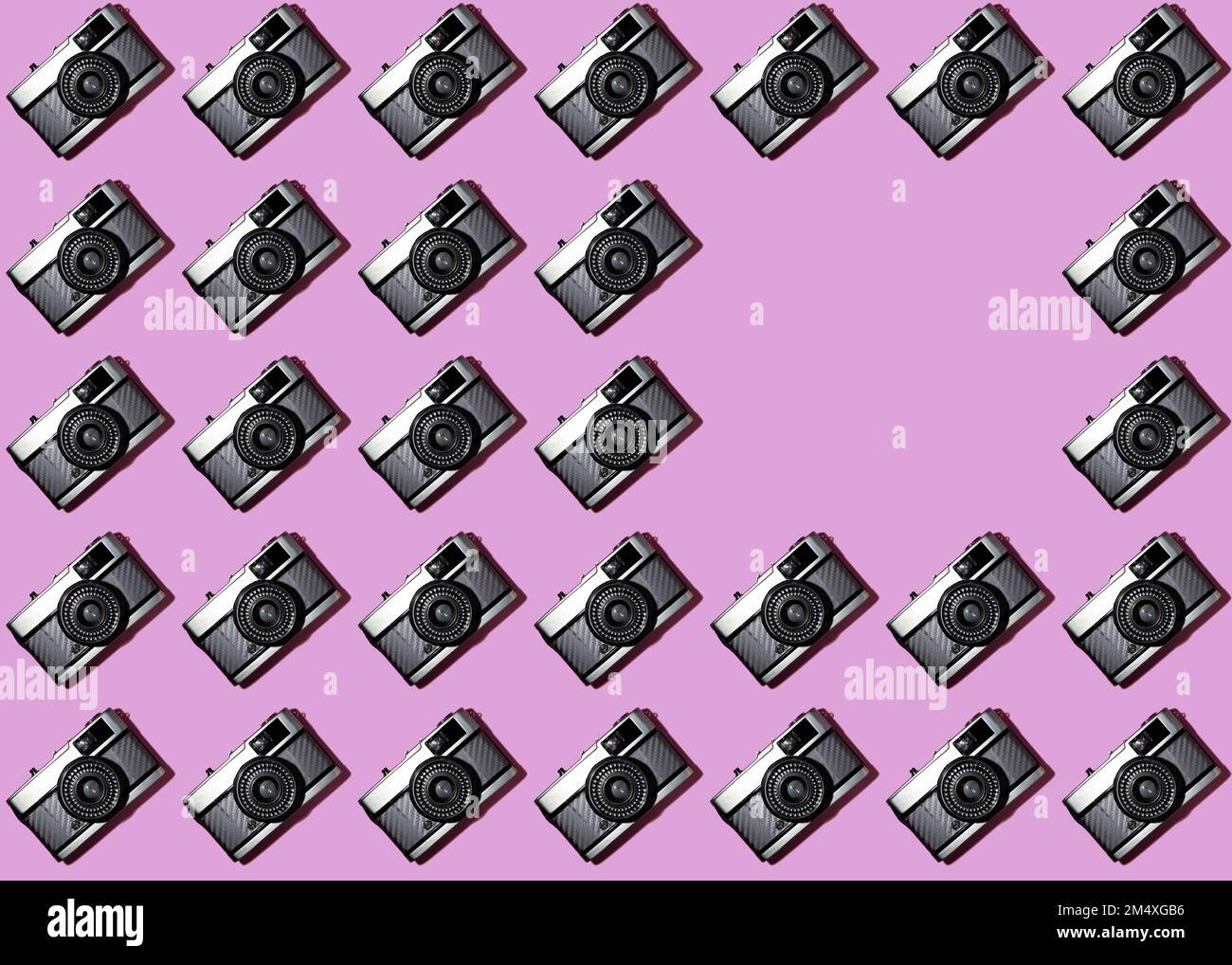 Three dimensional pattern of rows of cameras with single blank spot ...