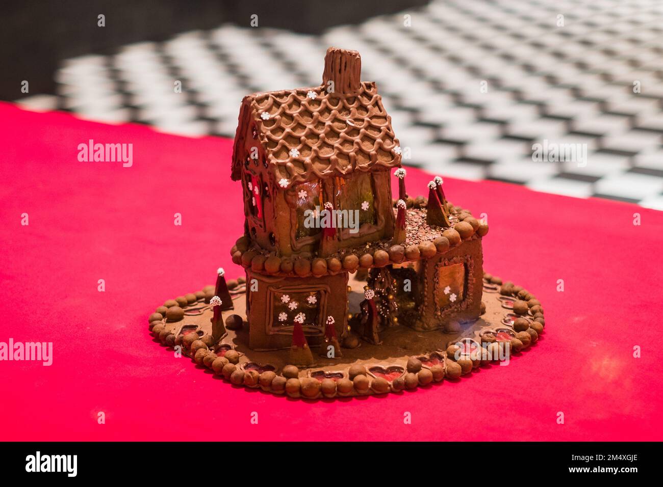 Gingerbread house or building architecture. Creative design handmade ...