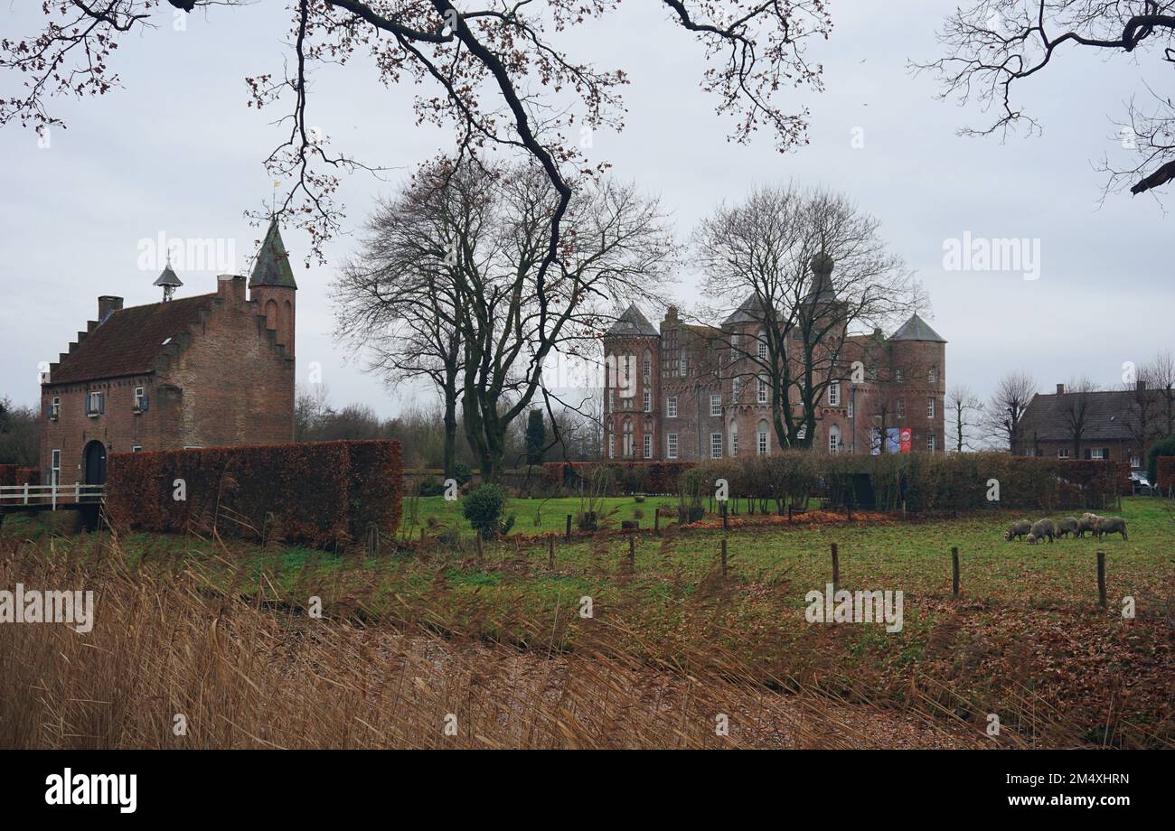 Aarle-Rixtel, Netherlands - Dec 19 2022 Idyllic picture of Croy Castle ...