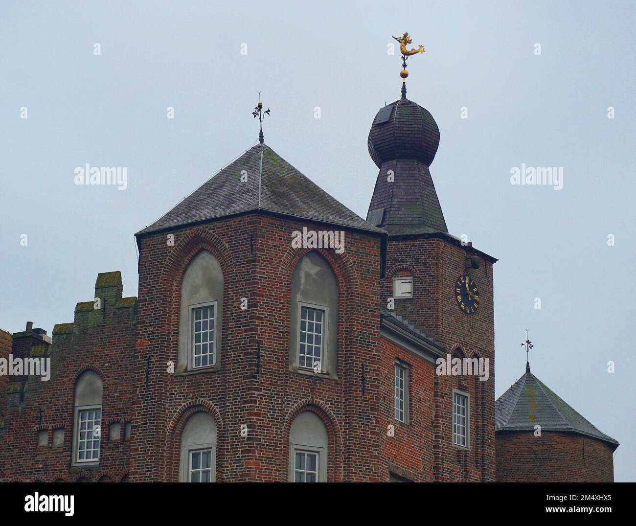 Aarle-Rixtel, Netherlands - Dec 19 2022 Roof of Croy Castle: the oldest ...