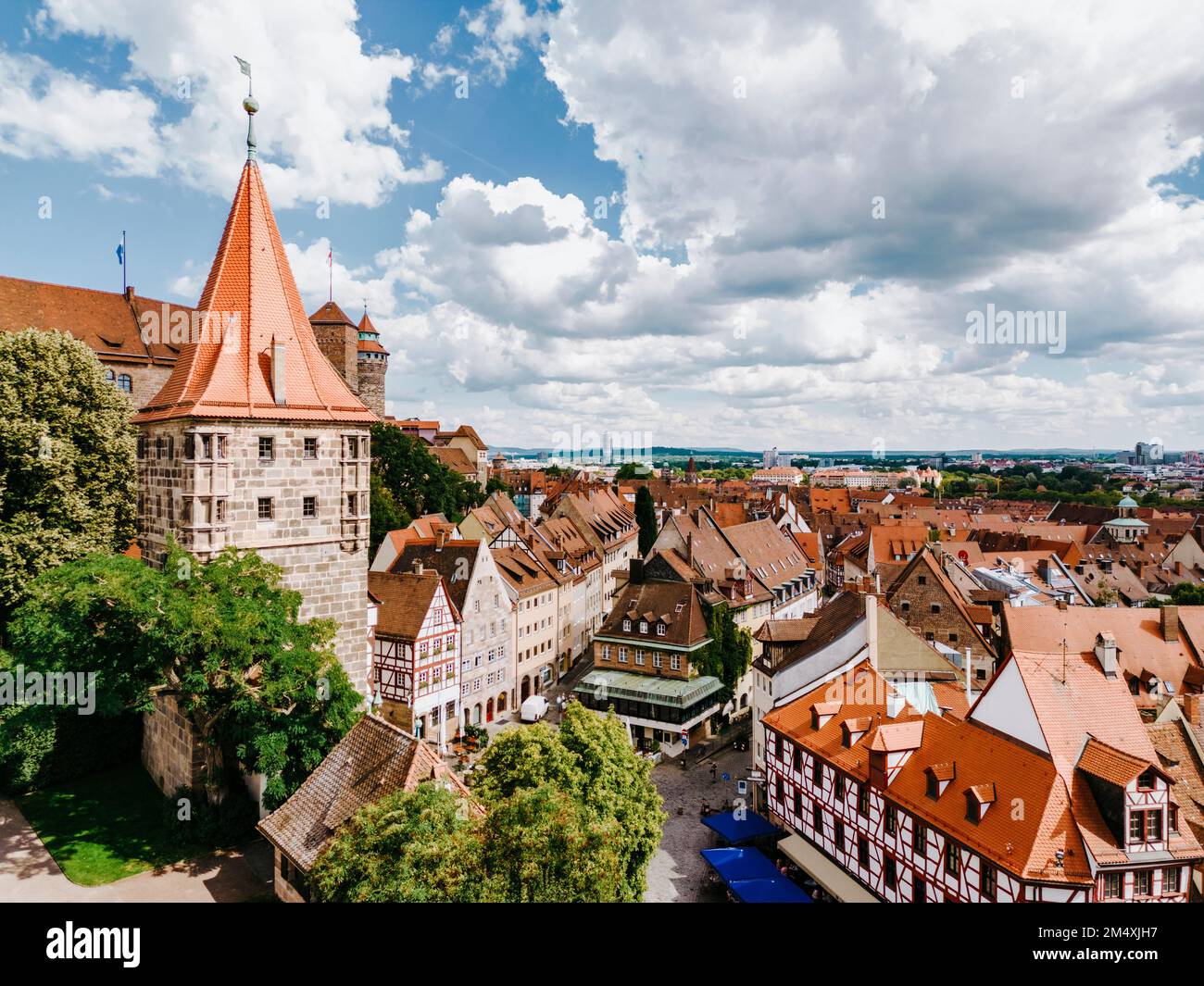Germany, Bavaria, Nuremberg, Aerial view of clouds over ...
