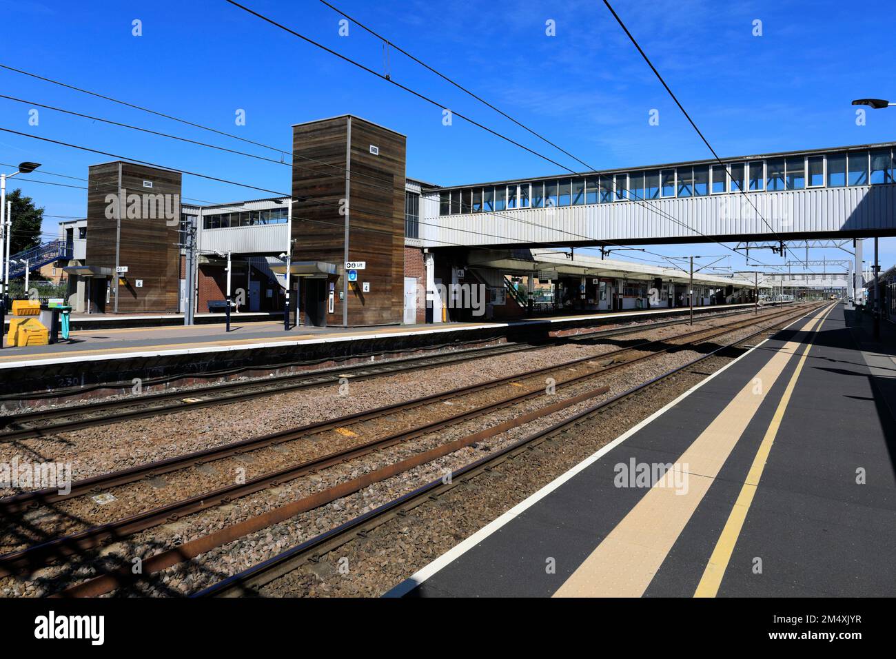 Empty view of Peterborough railway station, East Coast Main Line ...