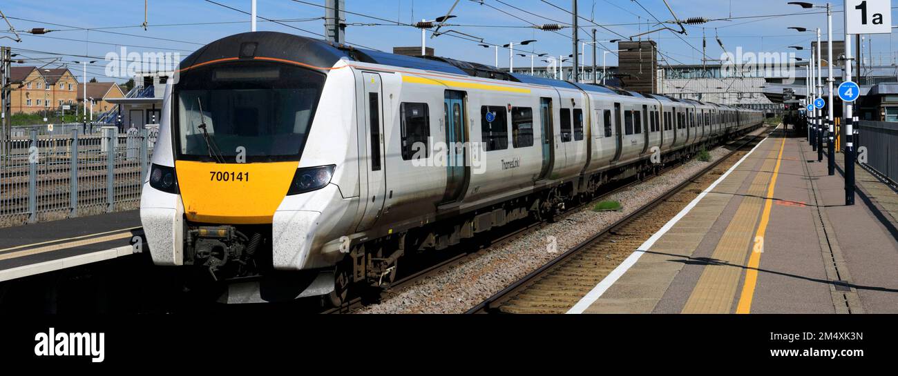 Thameslink 700141 train at Peterborough station, East Coast Main Line ...