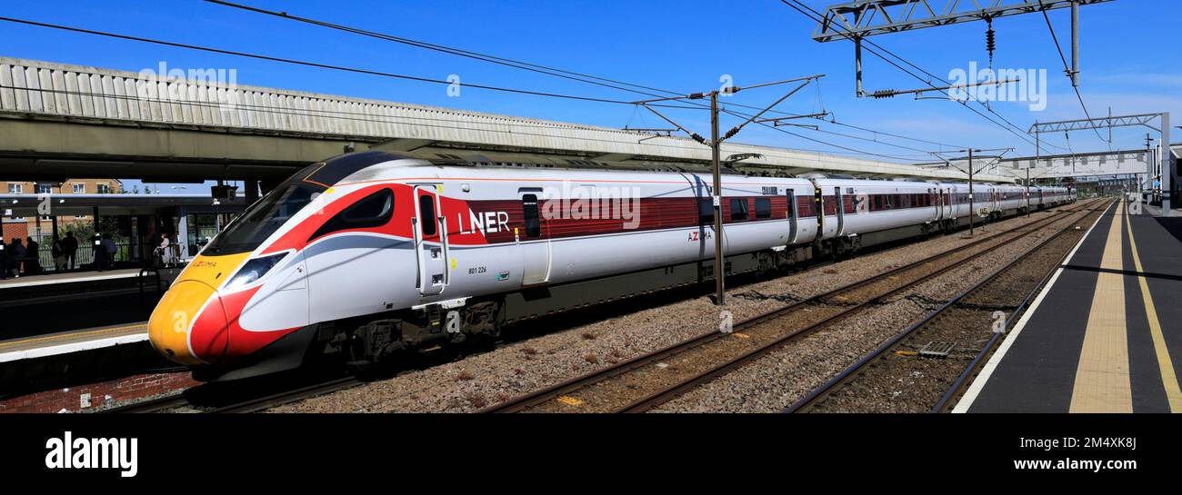 LNER Azuma at Peterborough railway station, East Coast Main Line ...
