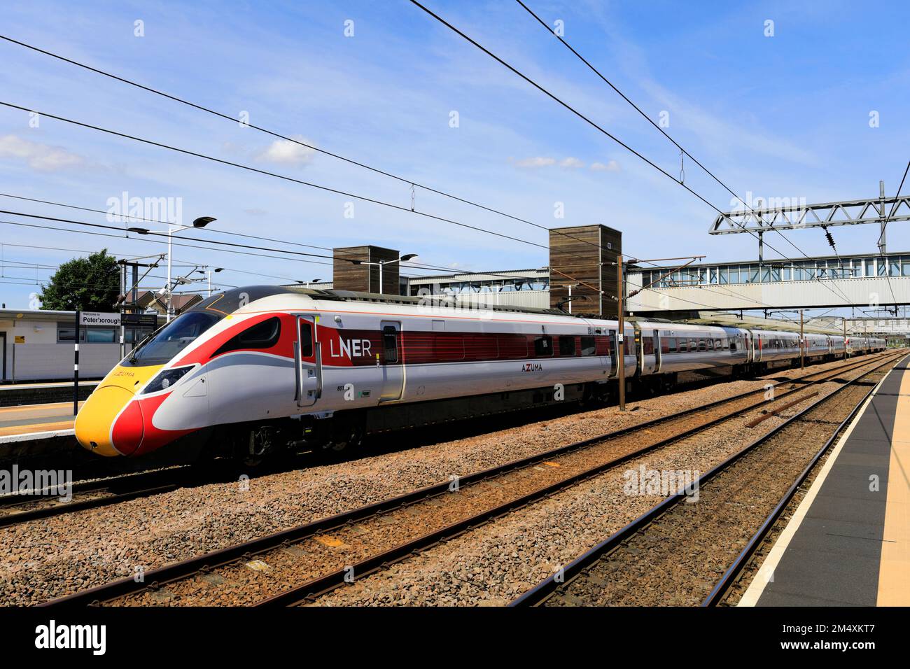 LNER Azuma at Peterborough railway station, East Coast Main Line ...