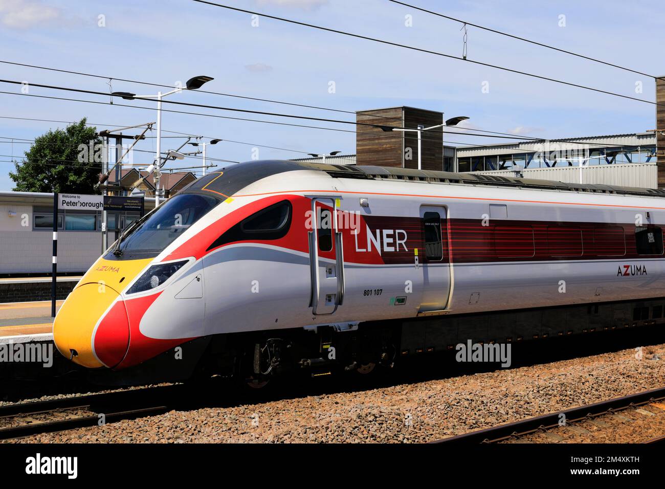 LNER Azuma at Peterborough railway station, East Coast Main Line ...