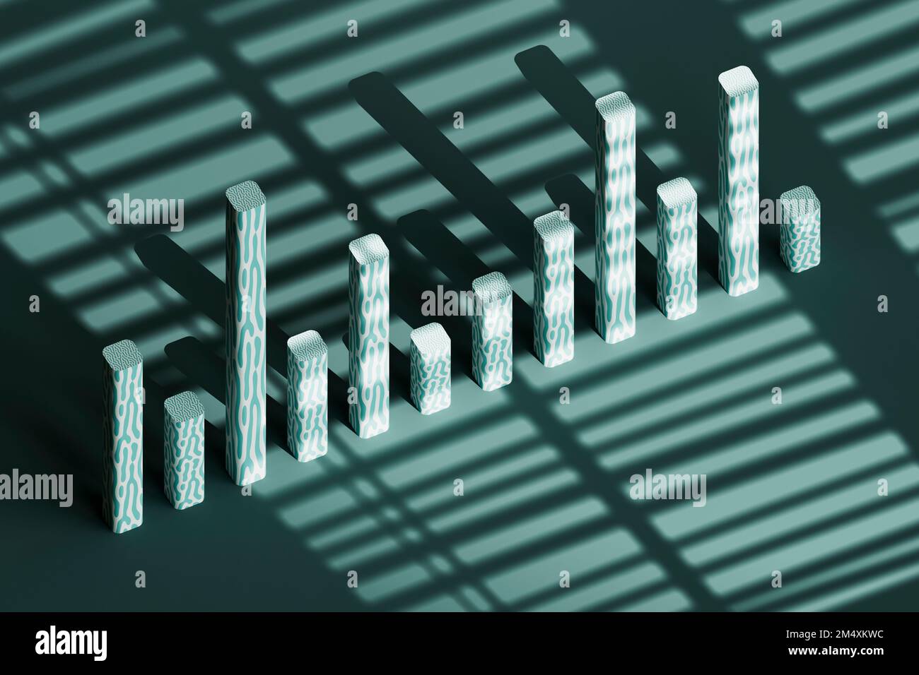 Shadow on 3D bar graph diagrams Stock Photo - Alamy