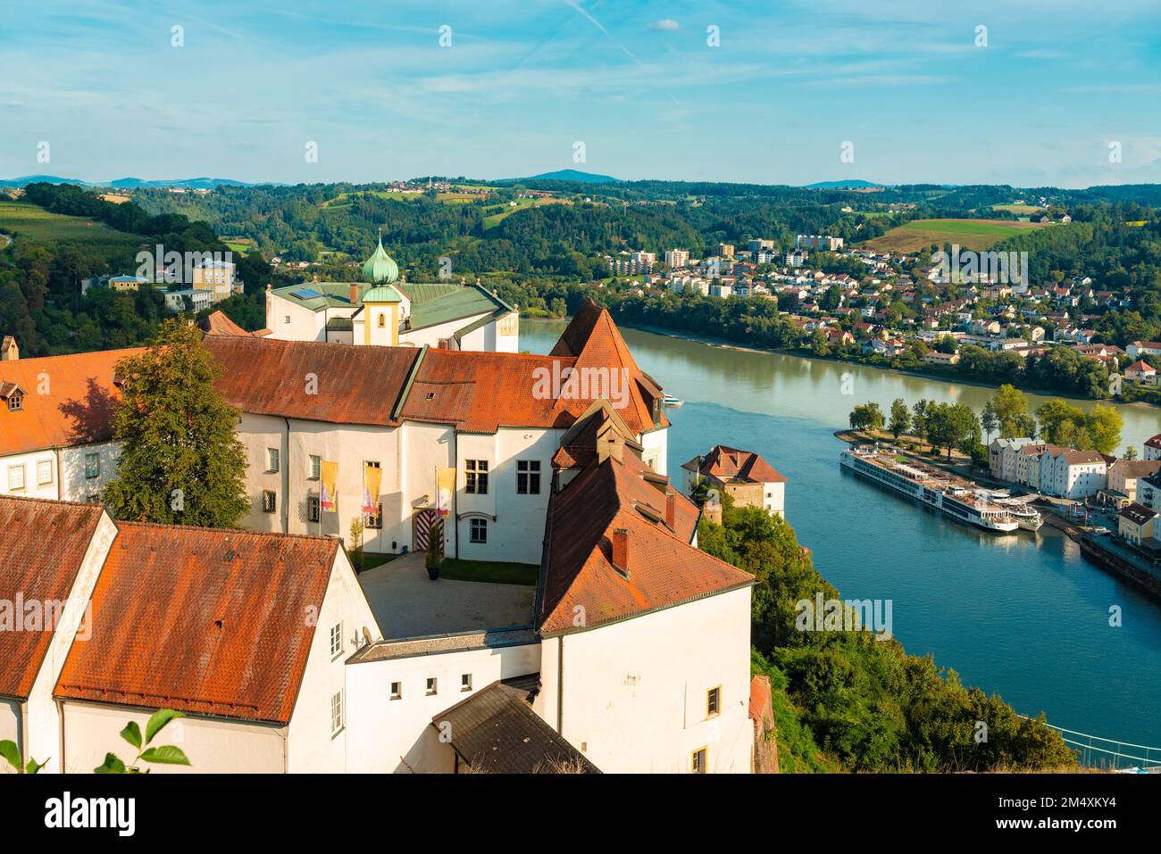 View veste oberhaus fort summer river background hi-res stock ...