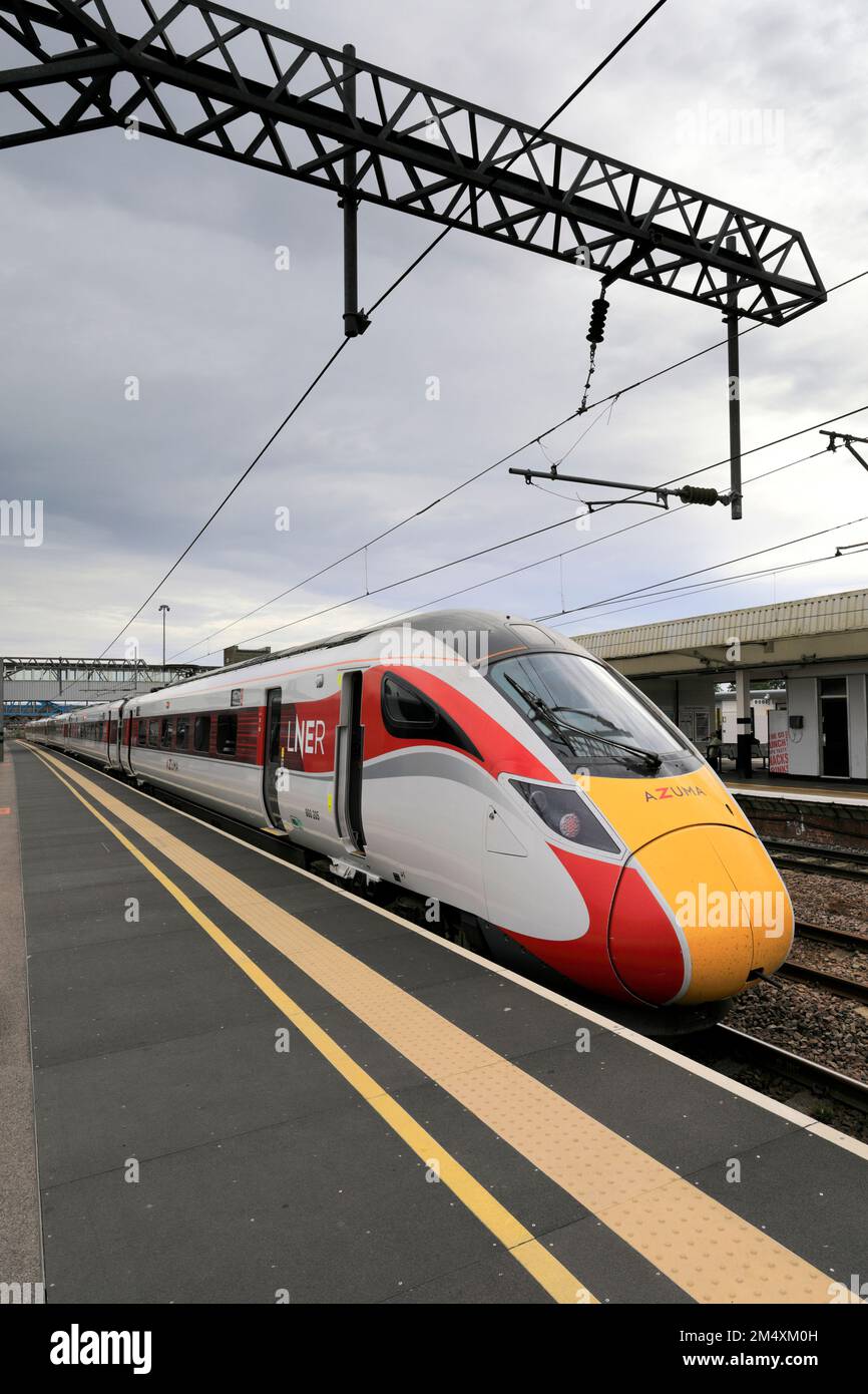 LNER Azuma at Peterborough railway station, East Coast Main Line ...