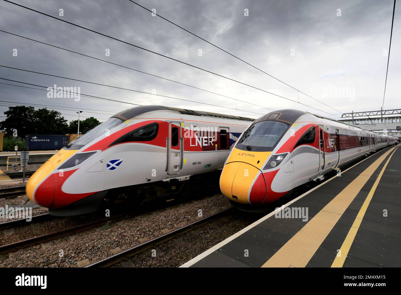LNER Azuma at Peterborough railway station, East Coast Main Line ...