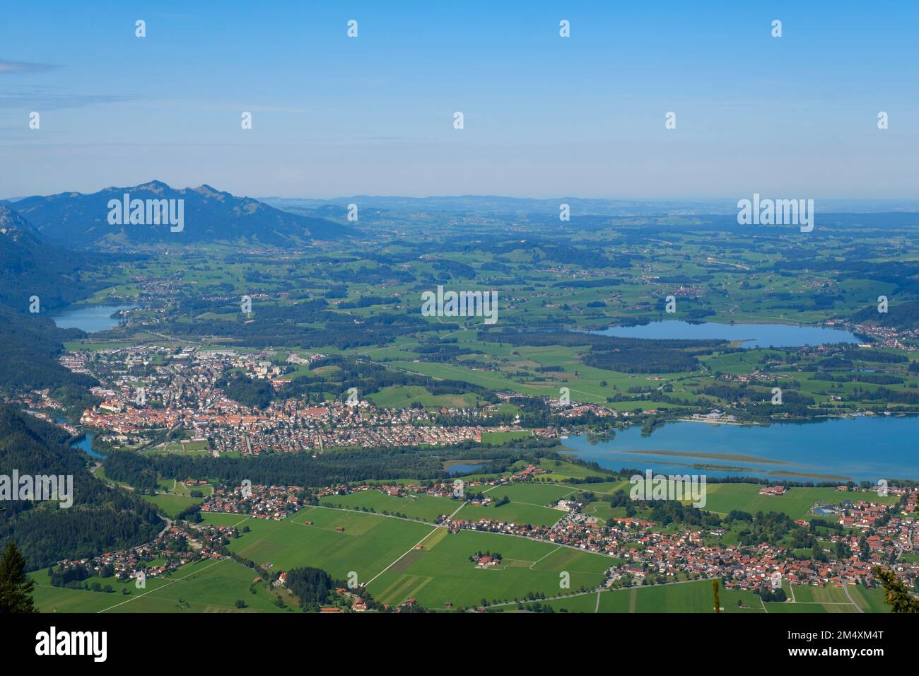 Ariel view of Schwangau and Fussen towns near lakes Stock Photo - Alamy
