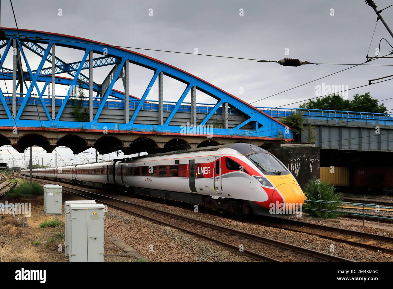 LNER Azuma at Peterborough railway station, East Coast Main Line ...