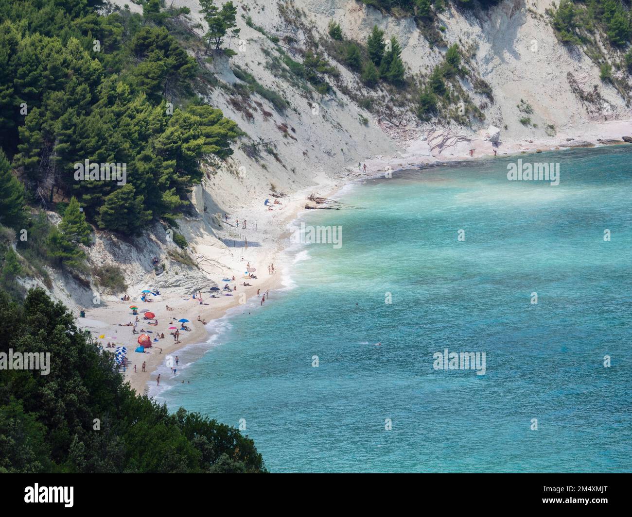 Beach at Mezzavalle, Conero Riviera, Adriatic Sea, Le Marche, Italy ...
