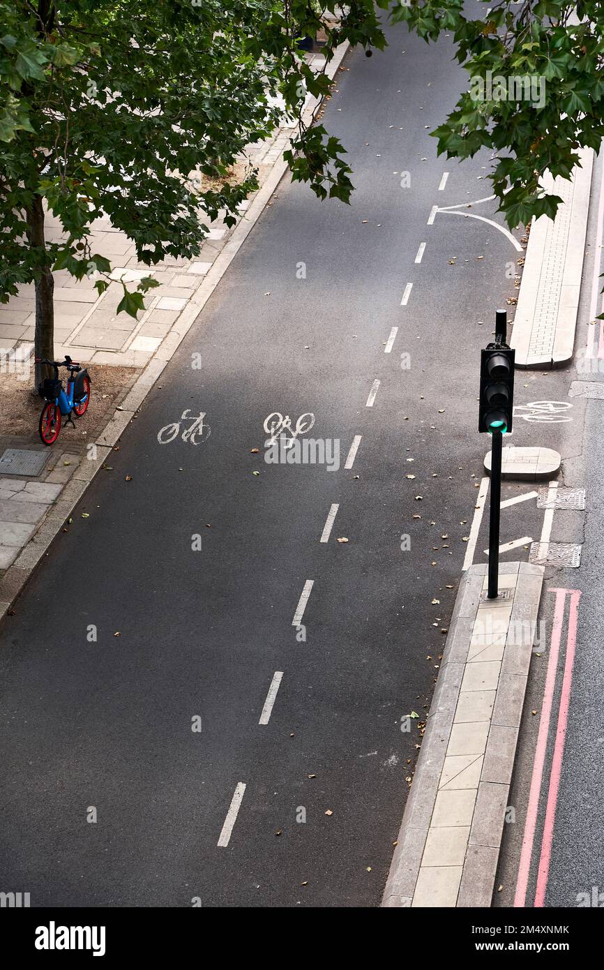 Empty road with marking and signal Stock Photo - Alamy