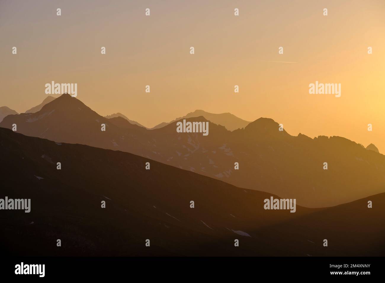 Austria, Salzburg, Bad Gastein, Stubnerkogel mountain at dusk Stock ...