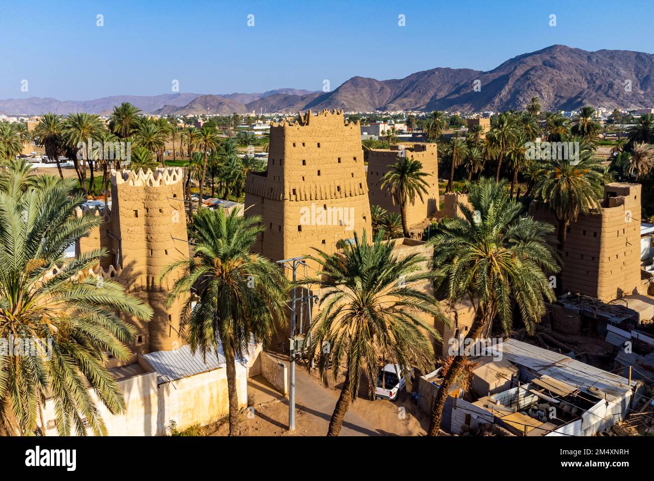 Saudi Arabia, Najran Province, Najran, Aerial view of traditional ...