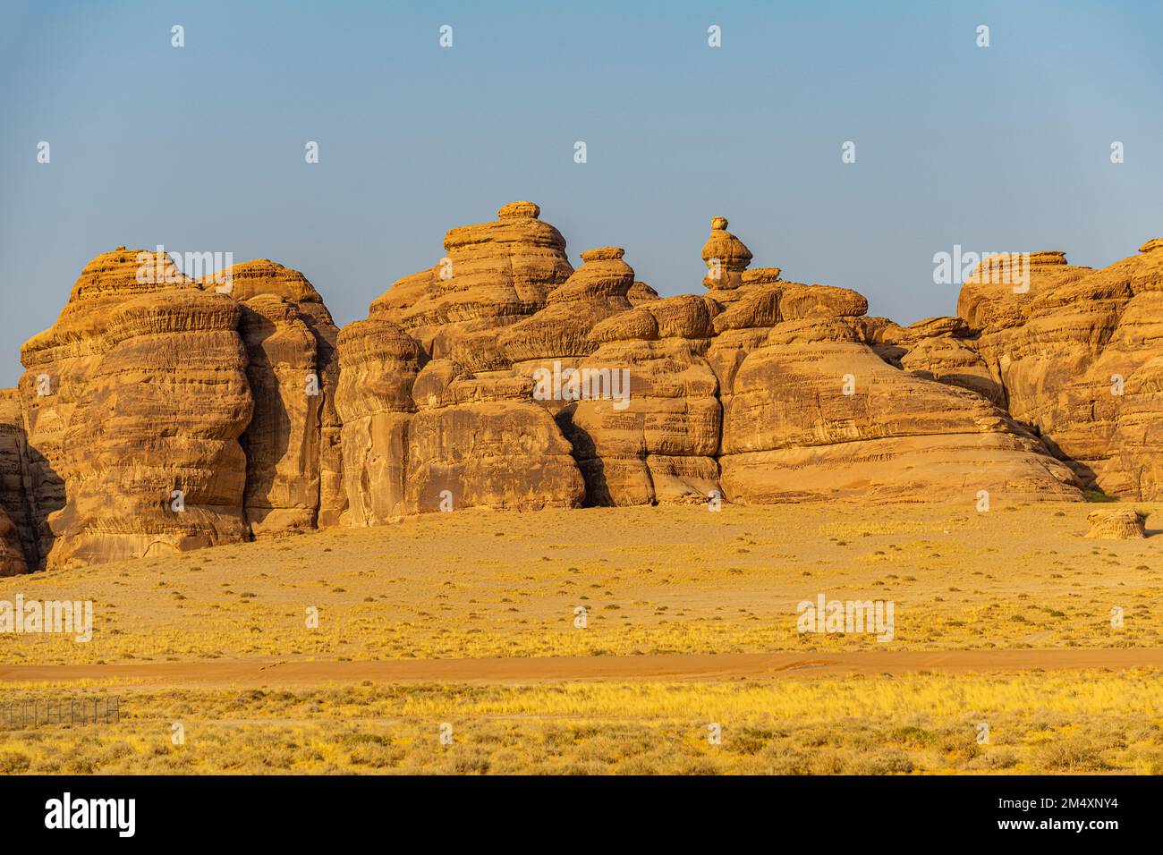 Saudi Arabia, Medina Province, Al Ula, View of eroded rock formation ...