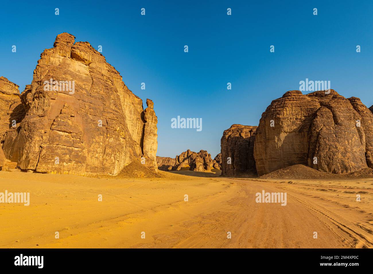 Saudi Arabia, Medina Province, Al Ula, View of sandstone rock ...