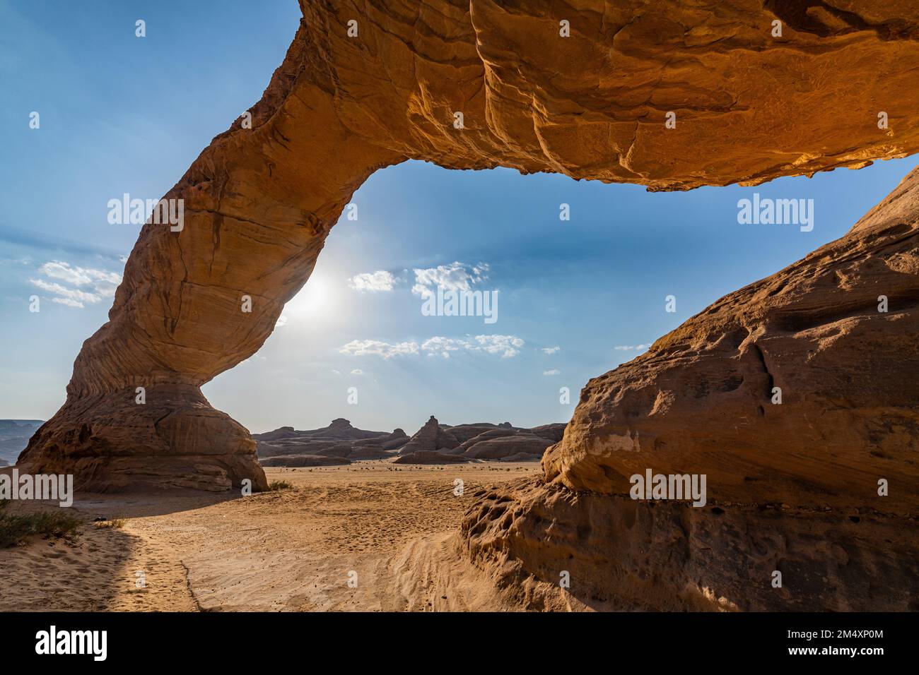 Saudi Arabia, Medina Province, Al Ula, Rainbow Rock natural arch Stock ...
