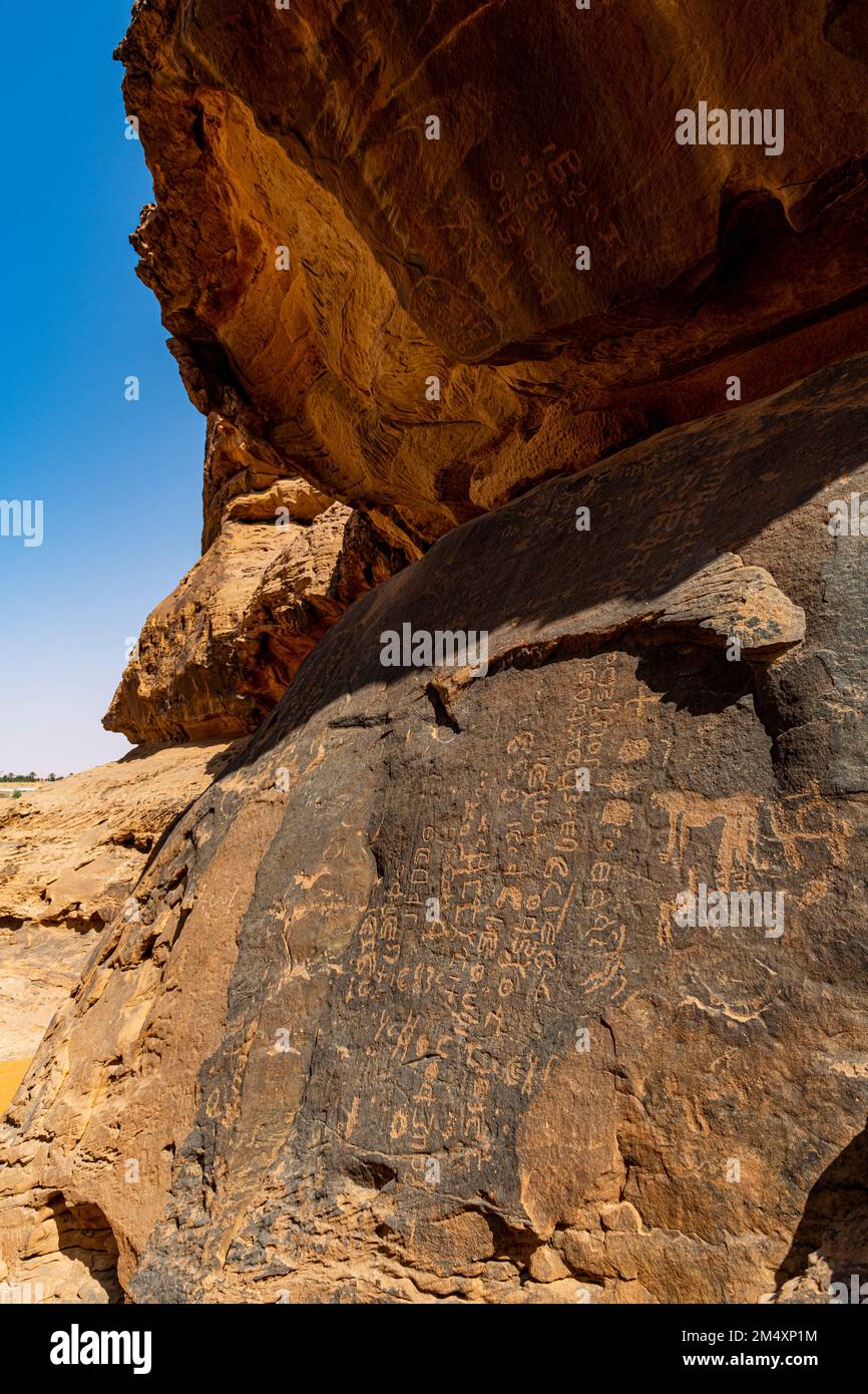 Saudi Arabia, Hail Province, Jubbah, Ancient petroglyphs of Jebel Umm ...