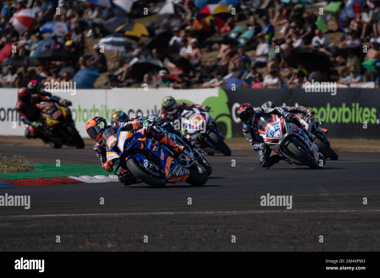 British Super Bikes Thruxton Race Circuit Sunday Race Day Stock Photo ...