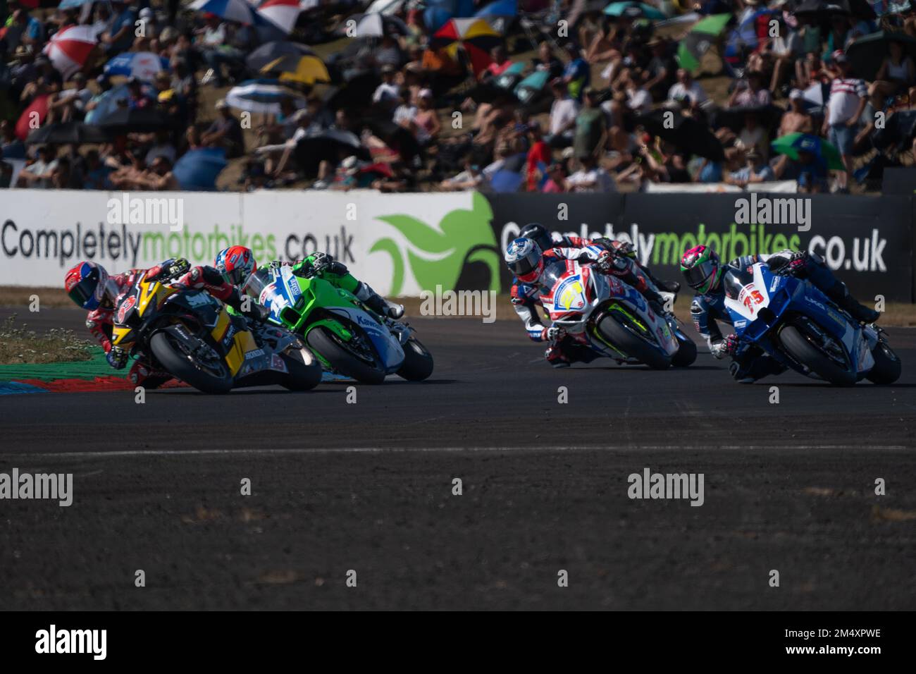 British Super Bikes Thruxton Race Circuit Sunday Race Day Stock Photo ...