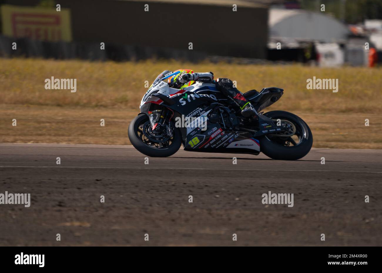 British Super Bikes Thruxton Race Circuit Sunday Race Day Stock Photo ...