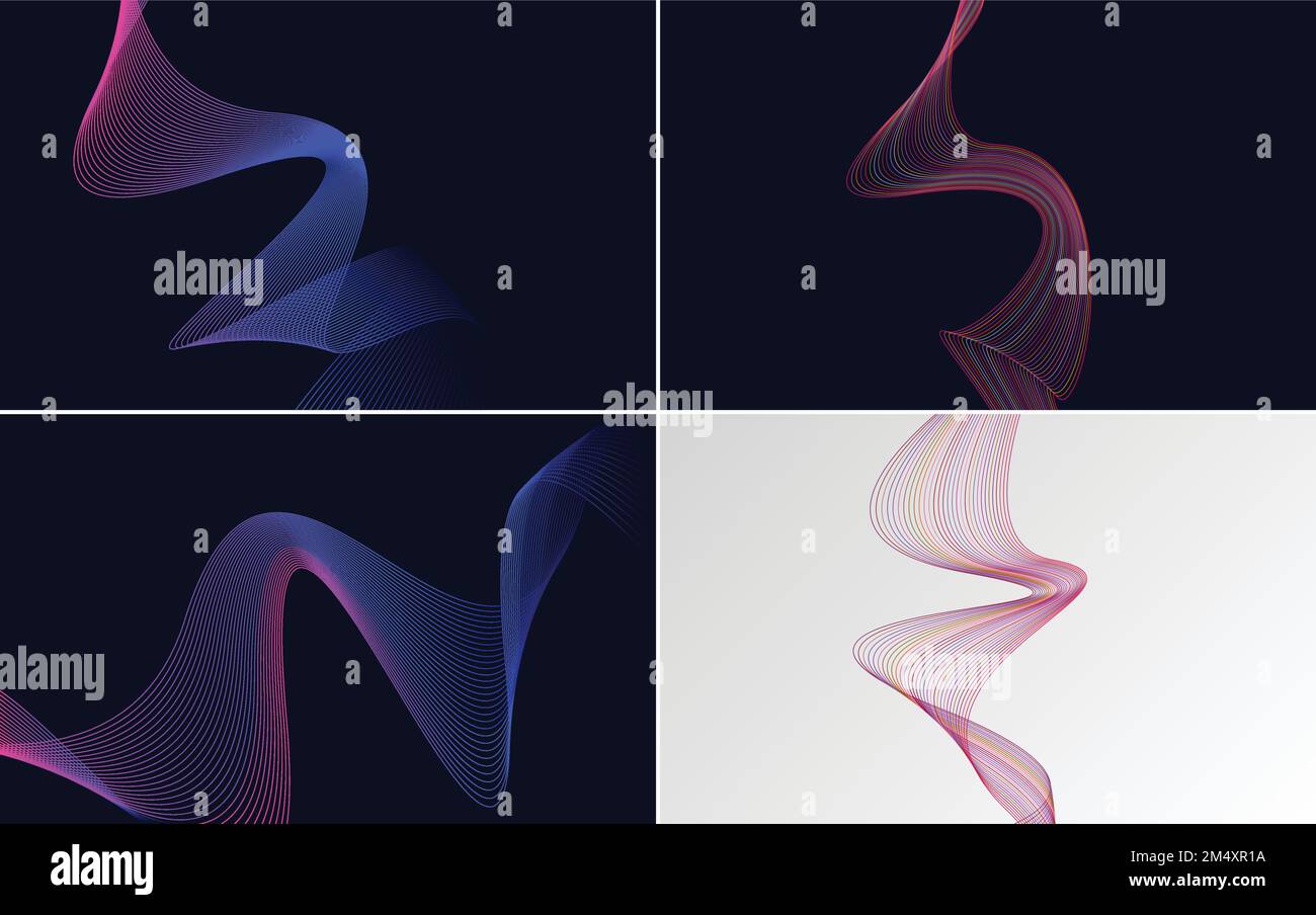 Our set of 4 vector line backgrounds adds a professional touch Stock ...