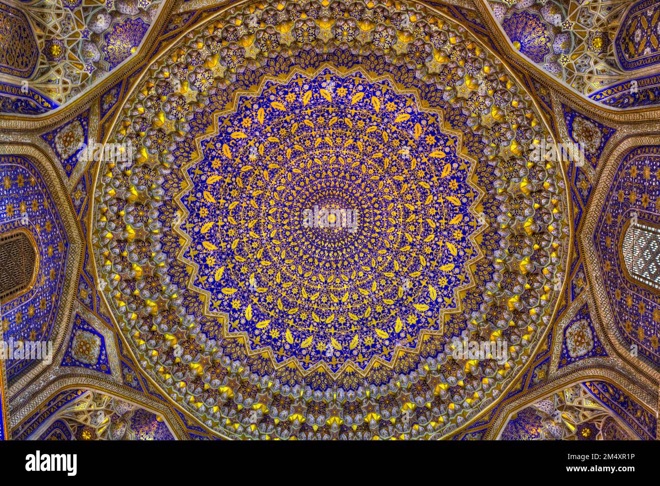 Ceiling, Interior, Tilla-Kari Mosque (Completed 1660), Registan Square ...