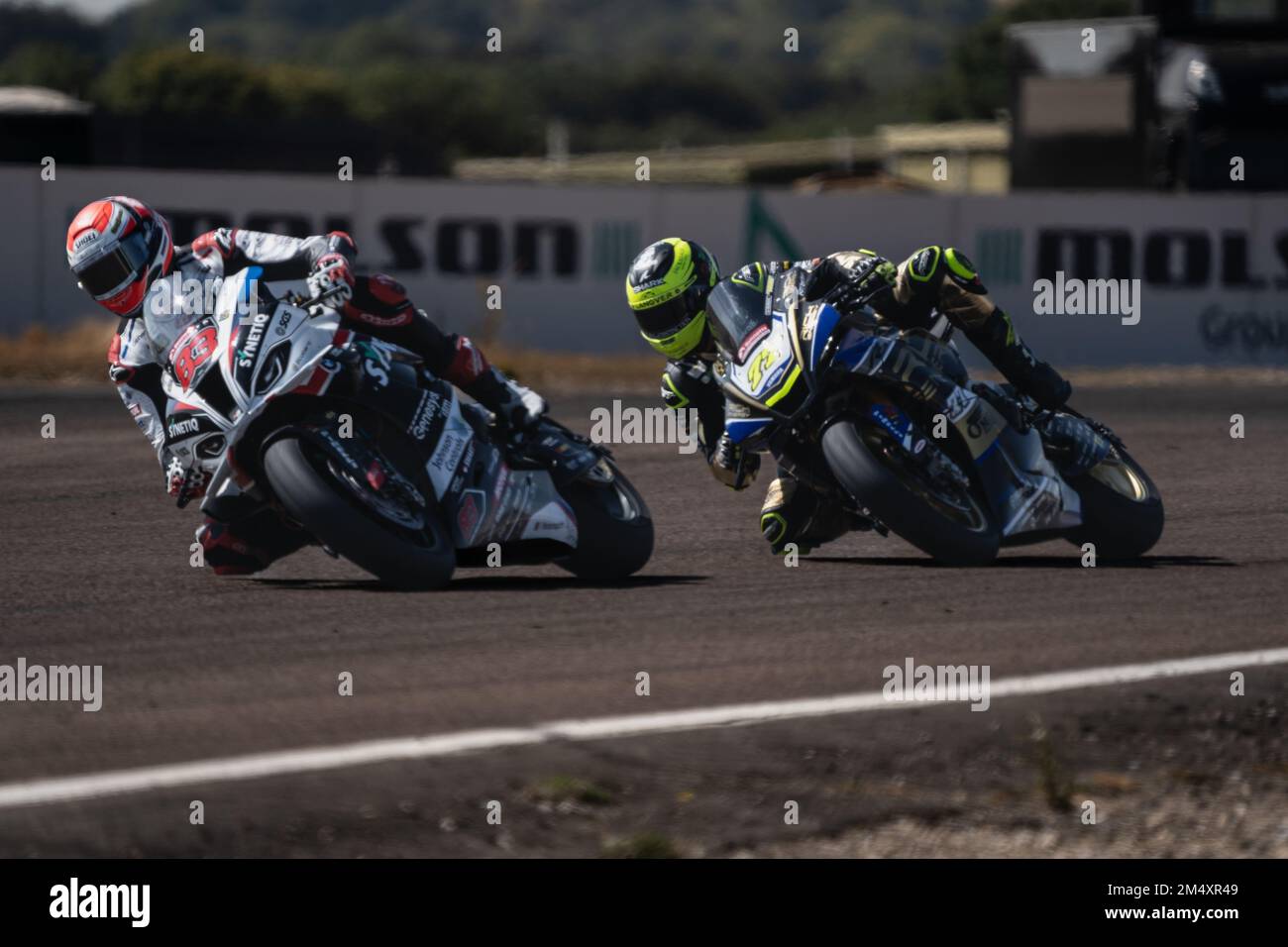 British Super Bikes Thruxton Race Circuit Sunday Race Day Stock Photo ...