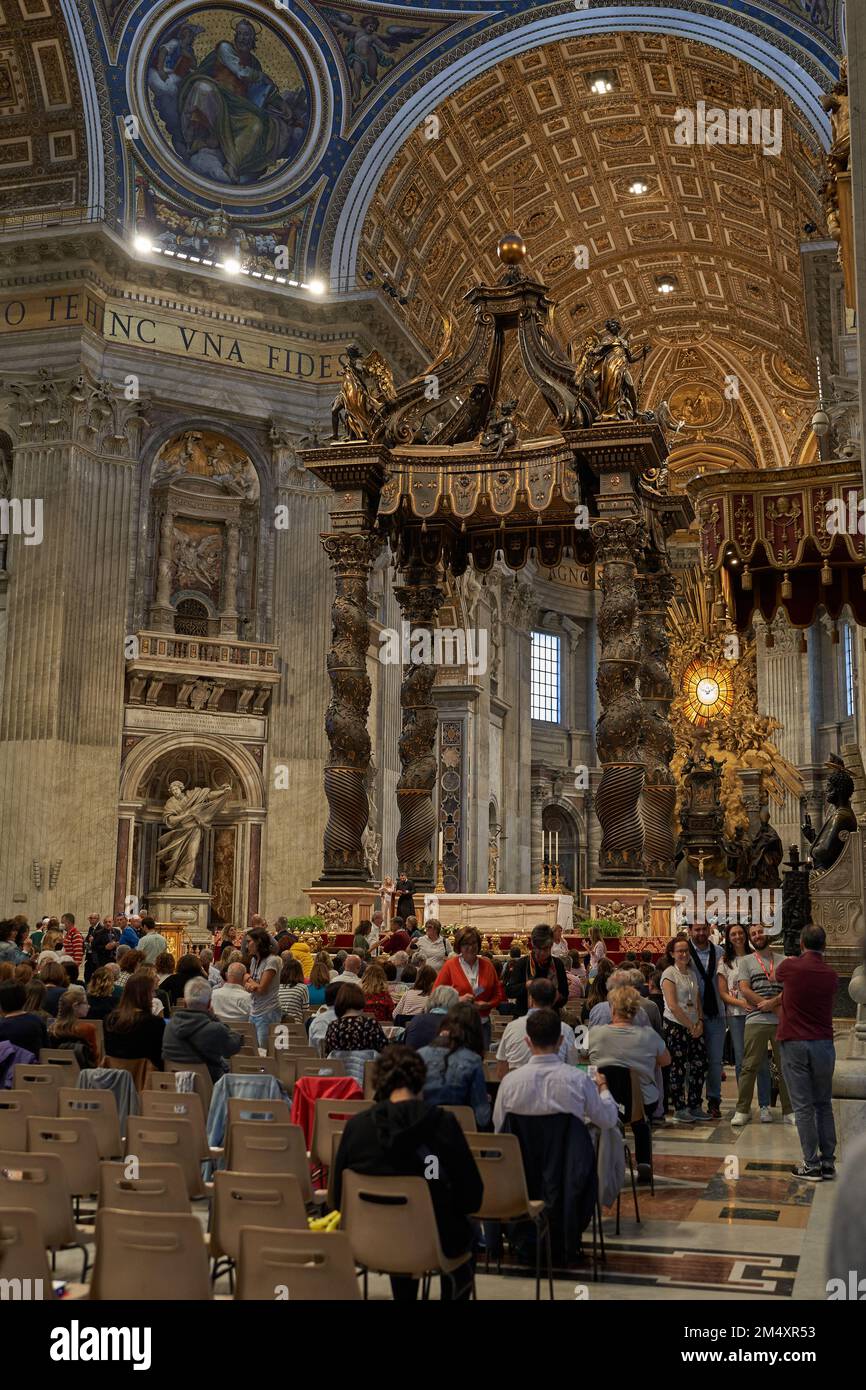 Vatican City, Vatican -September 24, 2022 - Interior of Saint Peter's ...
