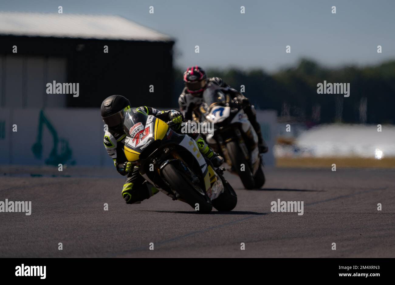British Super Bikes Thruxton Race Circuit Sunday Race Day Stock Photo ...