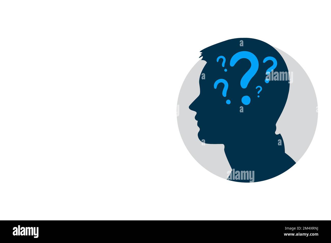 Questions in the mind of a man Stock Photo - Alamy