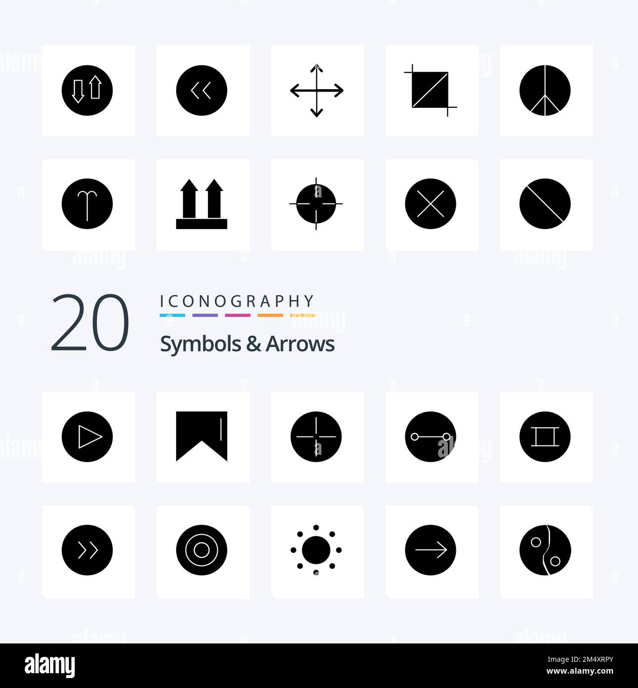 20 Symbols Arrows Solid Glyph icon Pack like symbols sign circle ...