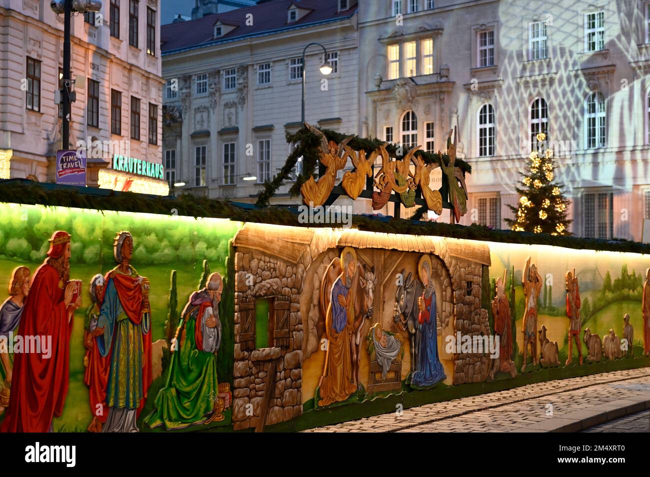 Vienna, Austria. December 23, 2022. Old Viennese Christmas market on ...