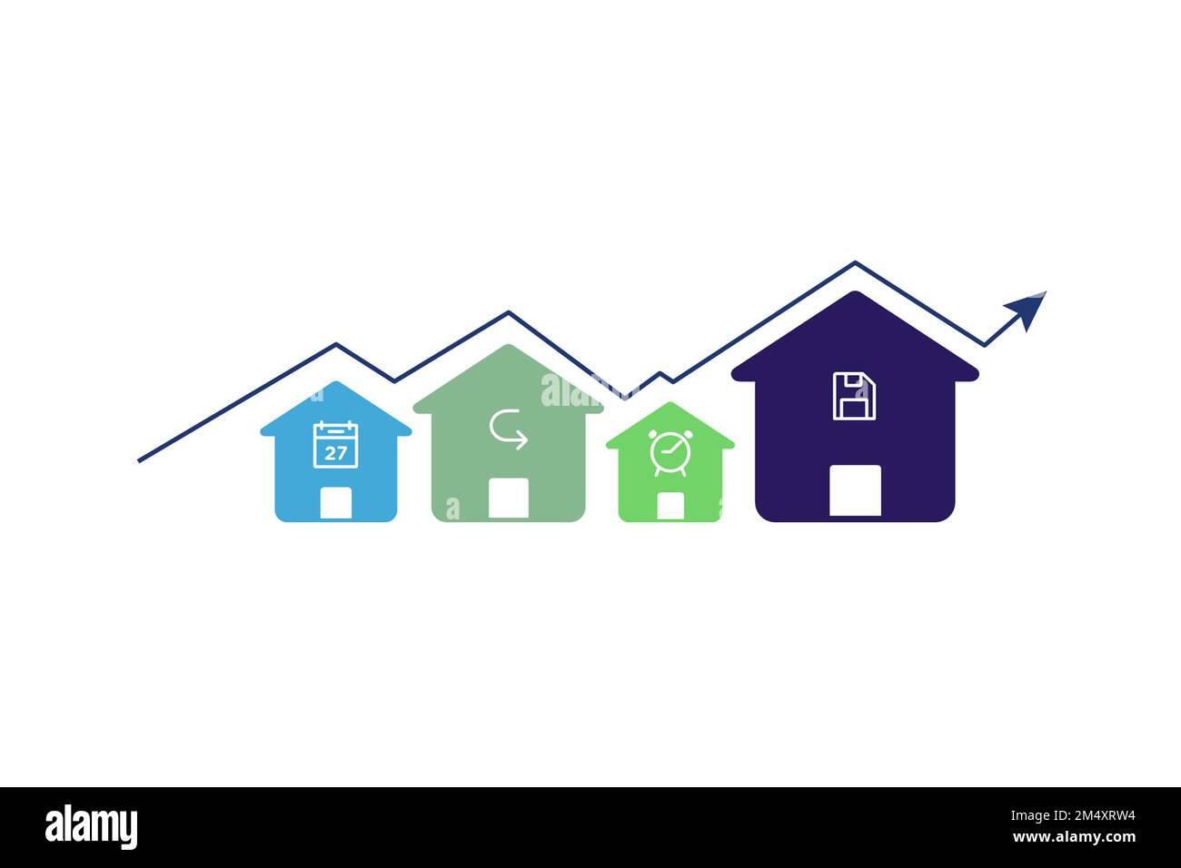 Four huts in a row Stock Photo - Alamy