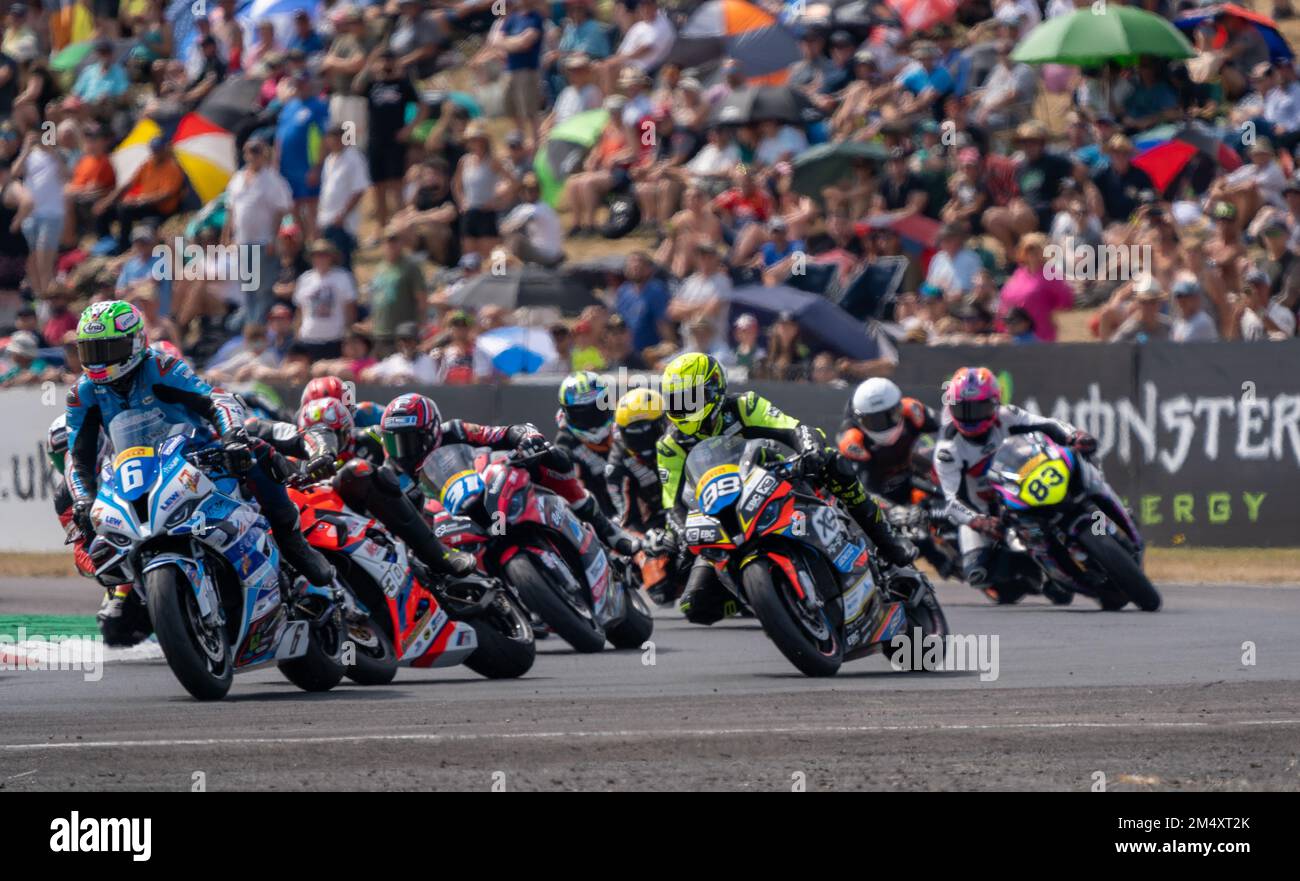 British Super Bikes Thruxton Race Circuit Sunday Race Day Stock Photo ...