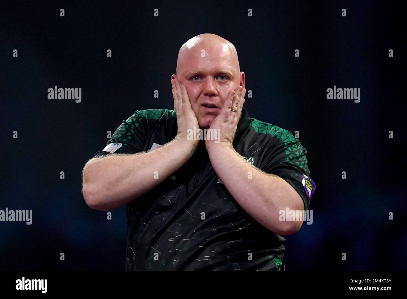 Martin Lukeman reacts during his match against Martin Schindler during ...