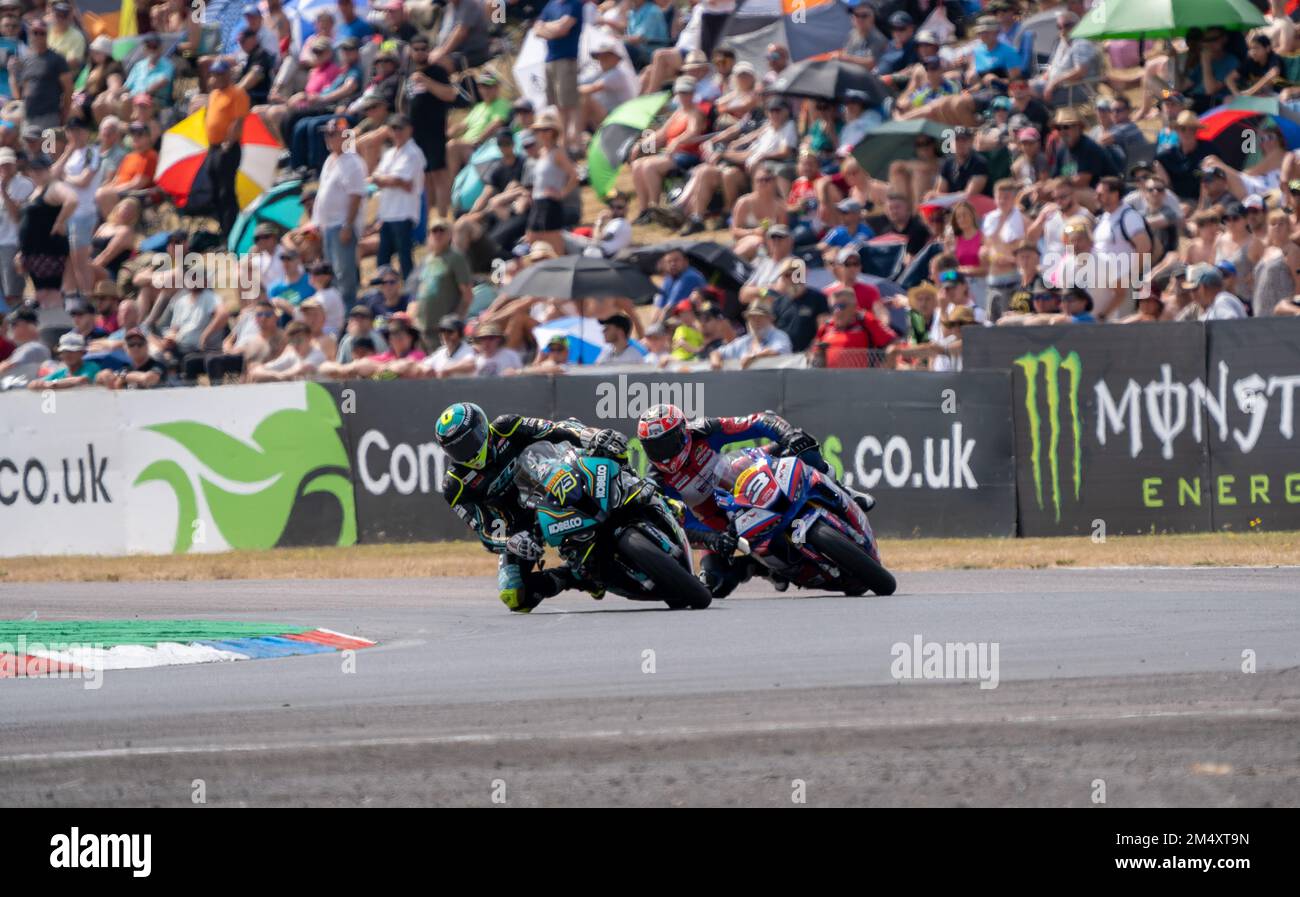 British Super Bikes Thruxton Race Circuit Sunday Race Day Stock Photo ...