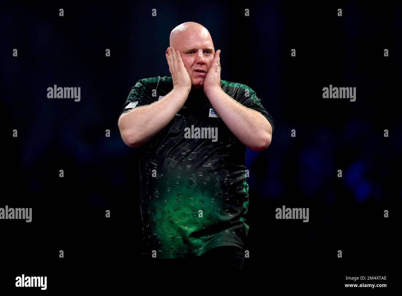 Martin Lukeman reacts during his match against Martin Schindler during ...