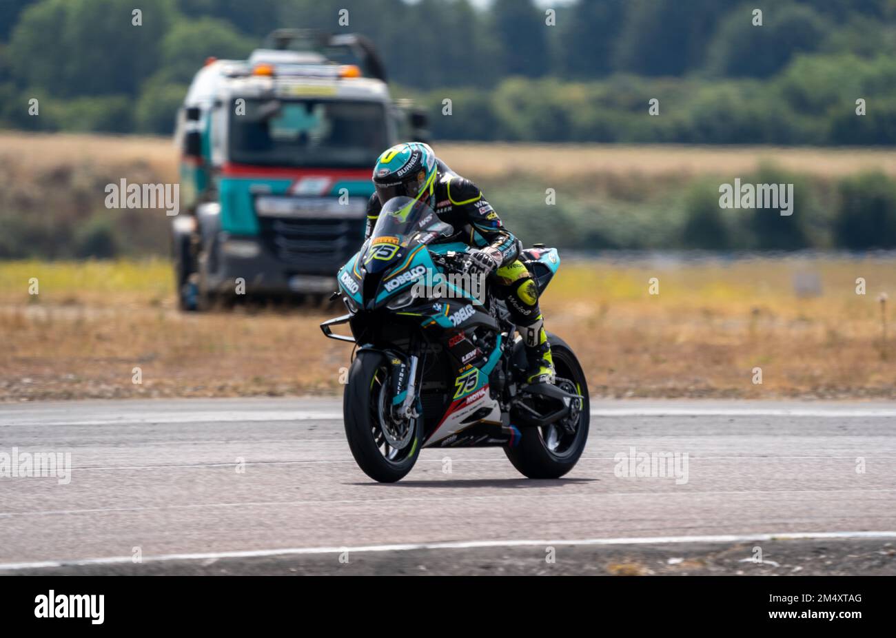 British Super Bikes Thruxton Race Circuit Sunday Race Day Stock Photo ...