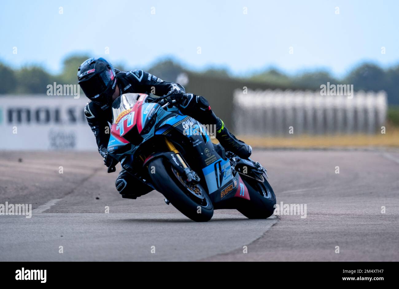 British Super Bikes Thruxton Race Circuit Sunday Race Day Stock Photo ...