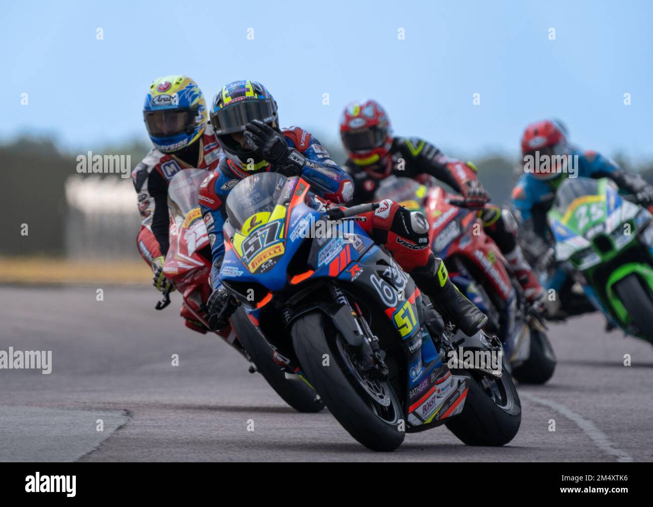 British Super Bikes Thruxton Race Circuit Sunday Race Day Stock Photo ...
