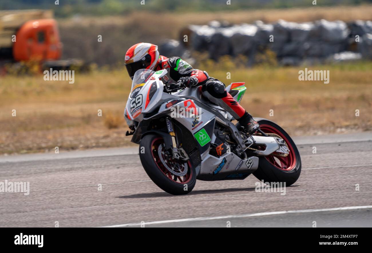 British Super Bikes Thruxton Race Circuit Sunday Race Day Stock Photo ...