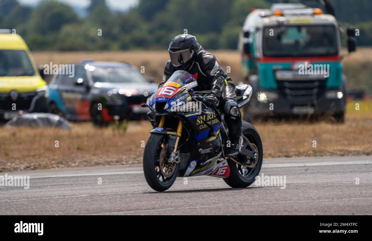 British Super Bikes Thruxton Race Circuit Sunday Race Day Stock Photo ...